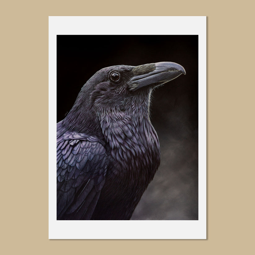Raven Portrait Art Print – Corvid Bird Art – TheThrivingWild