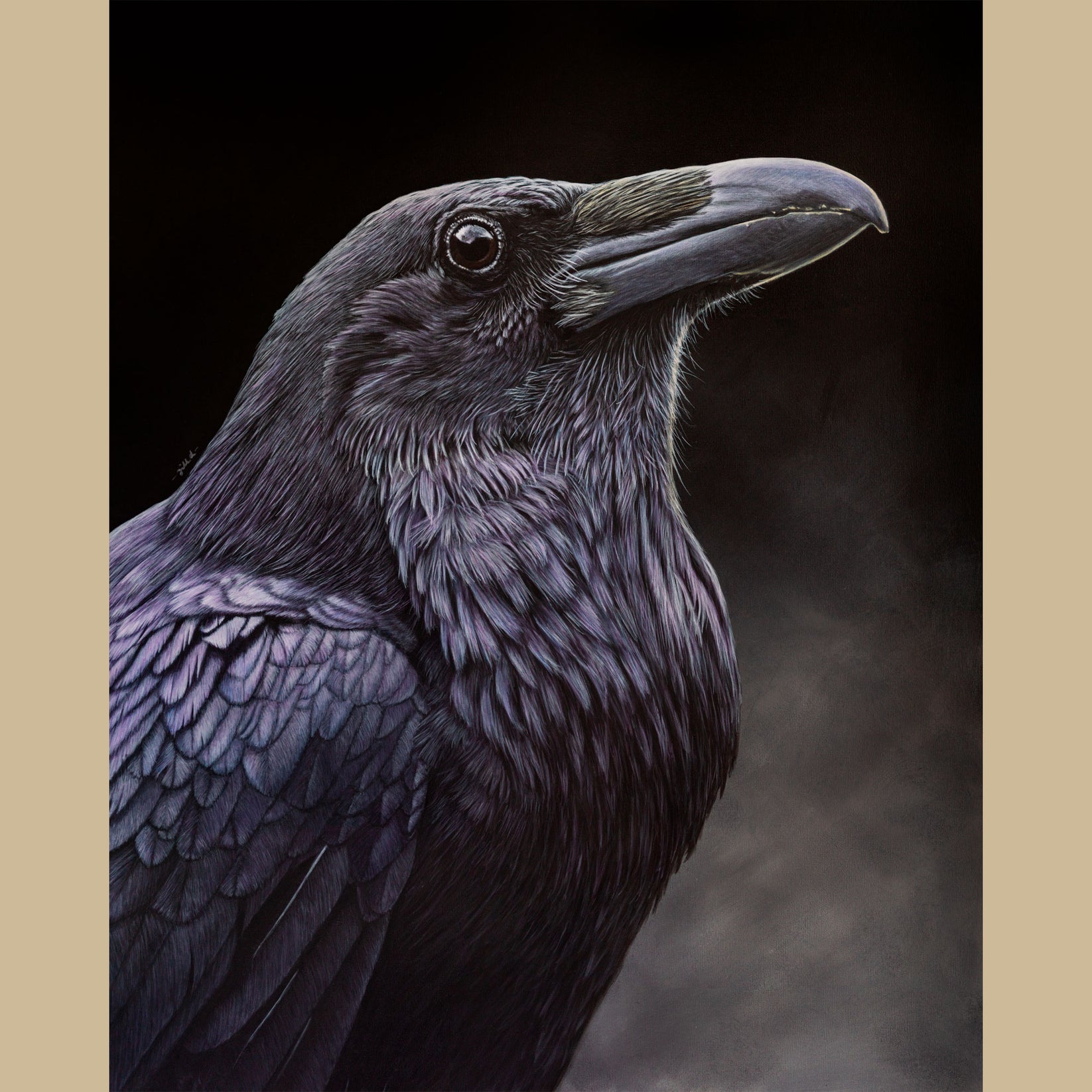 Raven Portrait Art Print – Corvid Bird Art – TheThrivingWild