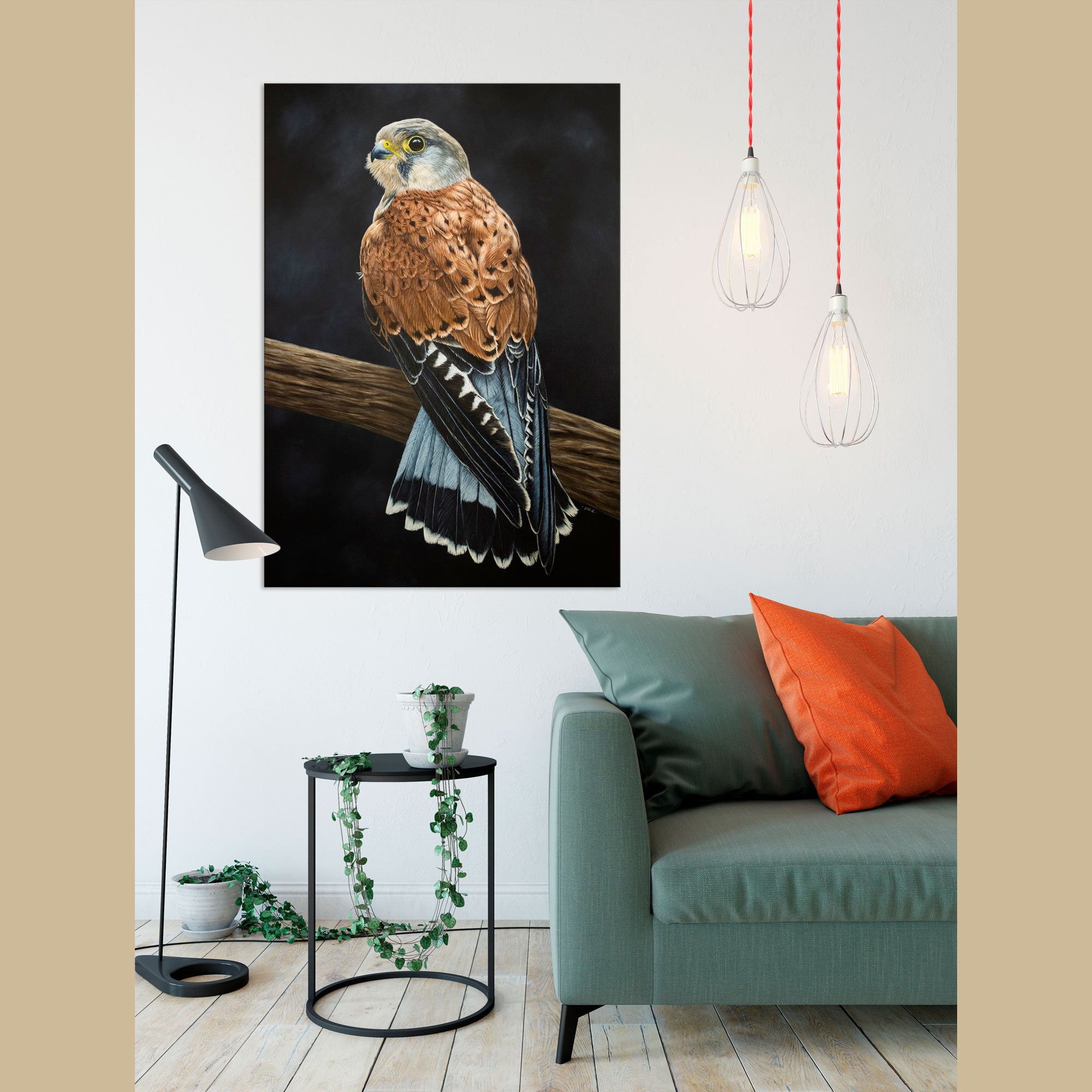 Original Male Common Kestrel Painting (falco tinnunculus) by bird artist Jill Dimond ...
